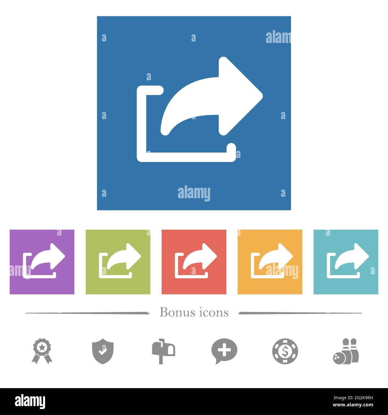 Export symbol flat white icons in square backgrounds. 6 bonus icons ...