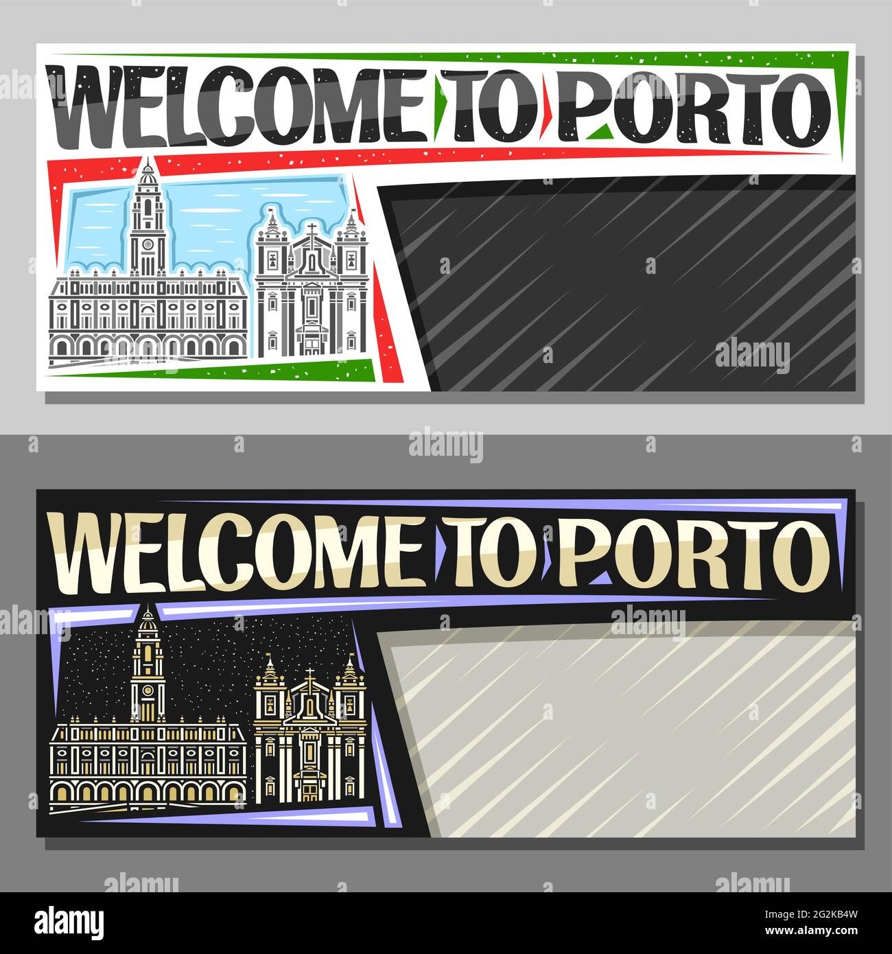 Vector templates for Porto with copy space, decorative flyer with ...