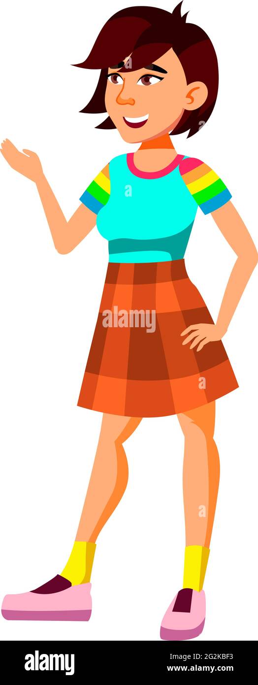 pretty young lady talking with girlfriend in club cartoon vector Stock ...