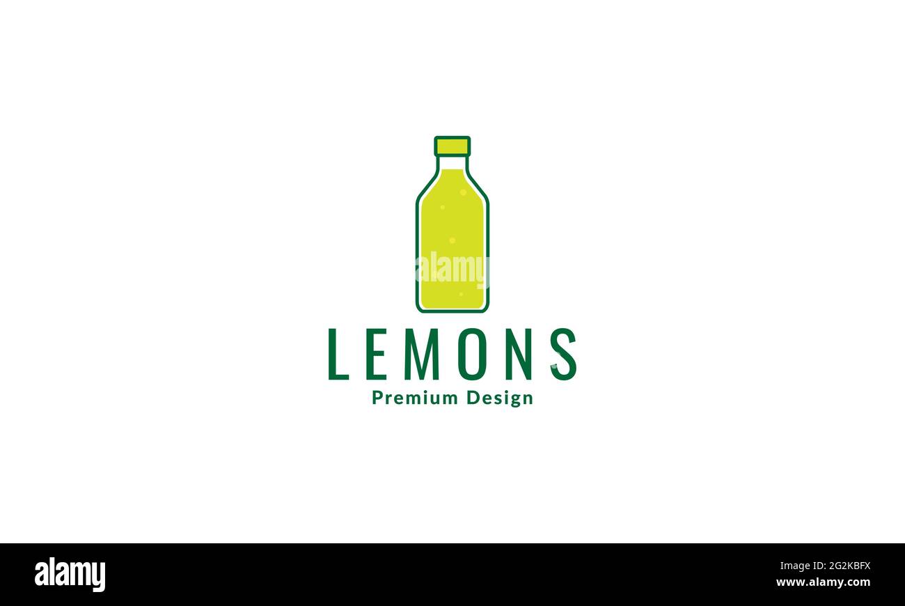 abstract fresh lemon bottle logo vector icon illustration design Stock ...