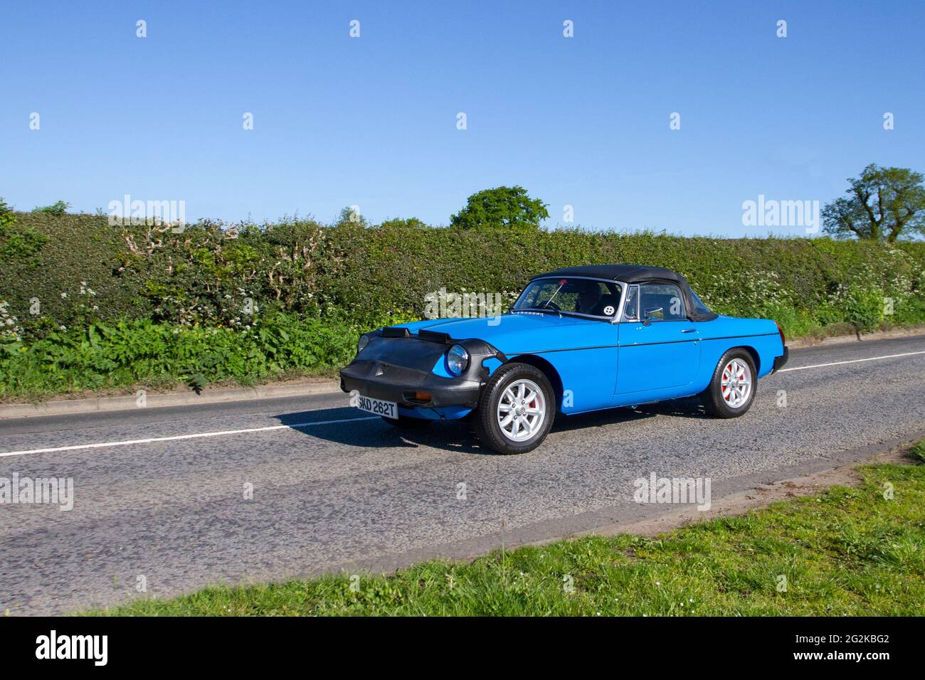 1978 70s Modified MG B blue 1798cc british sports car, fitted with Nose ...