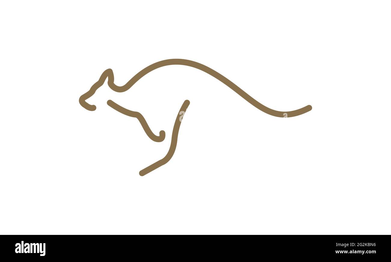 Kangaroo Jumping Outline