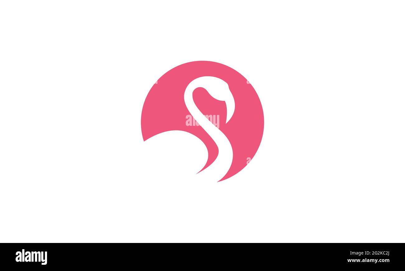 circle negative space with swan logo vector icon illustration design ...
