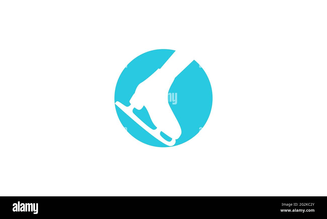 Ice skates logo hi-res stock photography and images - Alamy