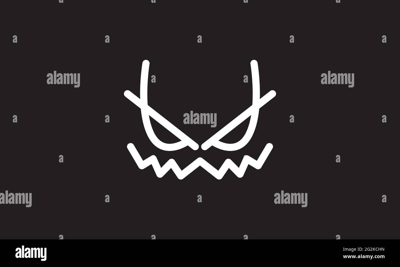 ghost face mouth and eyes logo vector icon illustration design Stock ...