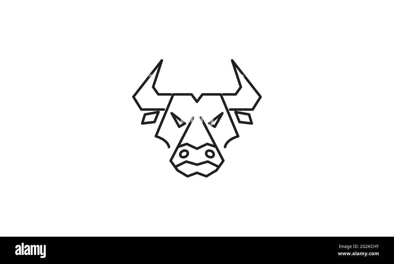 modern shape lines head bull logo vector icon illustration design Stock ...
