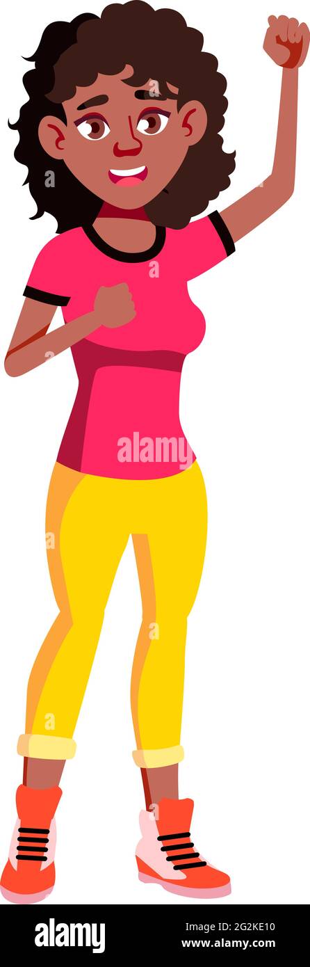 happy cute girl relaxing in disco club cartoon vector Stock Vector ...