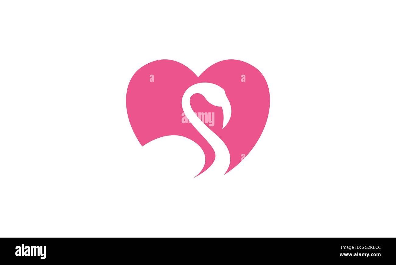 heart love shape with swan logo vector icon illustration design Stock ...