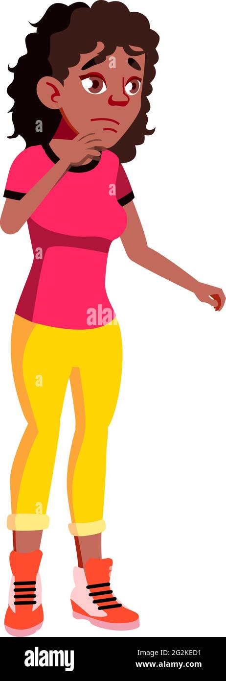 beautiful sad girl waiting doctor in clinic cartoon vector Stock Vector ...