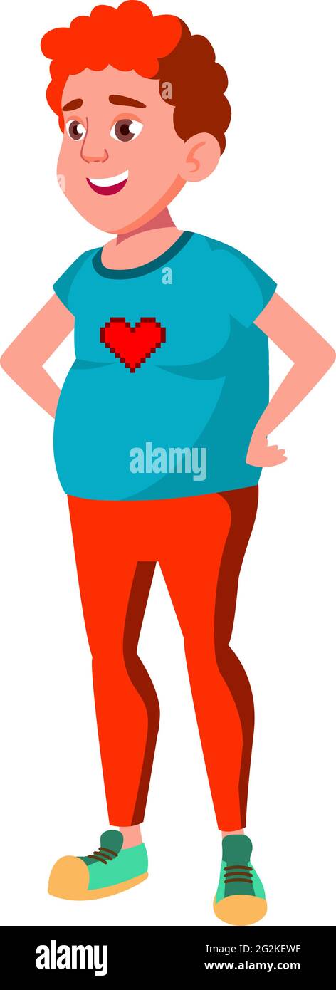 funny fat boy talking with parents at home cartoon vector Stock Vector ...
