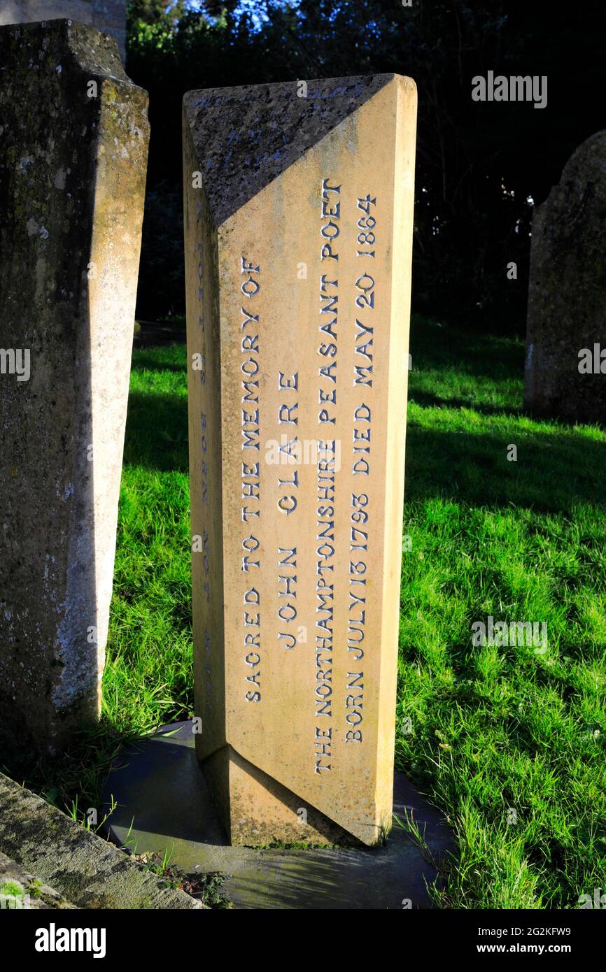 The grave of John Clare, the peoples poet, St Botolphs church, Helpston ...
