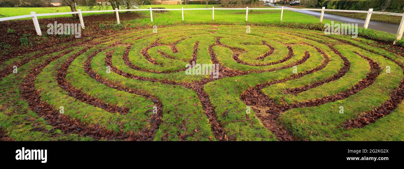 The Turf Maze at Wing village, Rutland County, England, UK Stock Photo ...