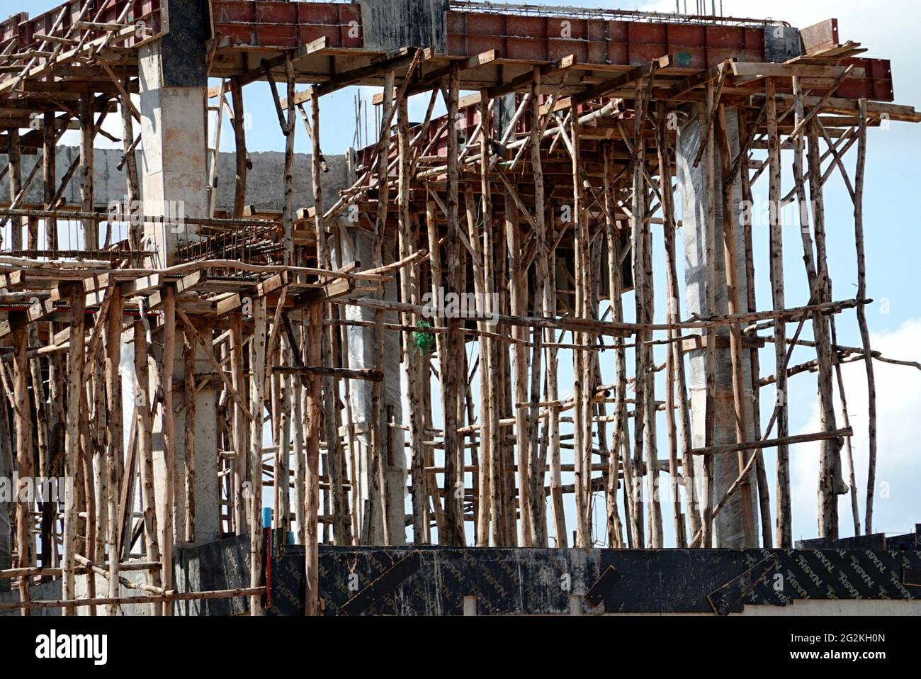 Closeup shot of a building in the construction stage Stock Photo - Alamy