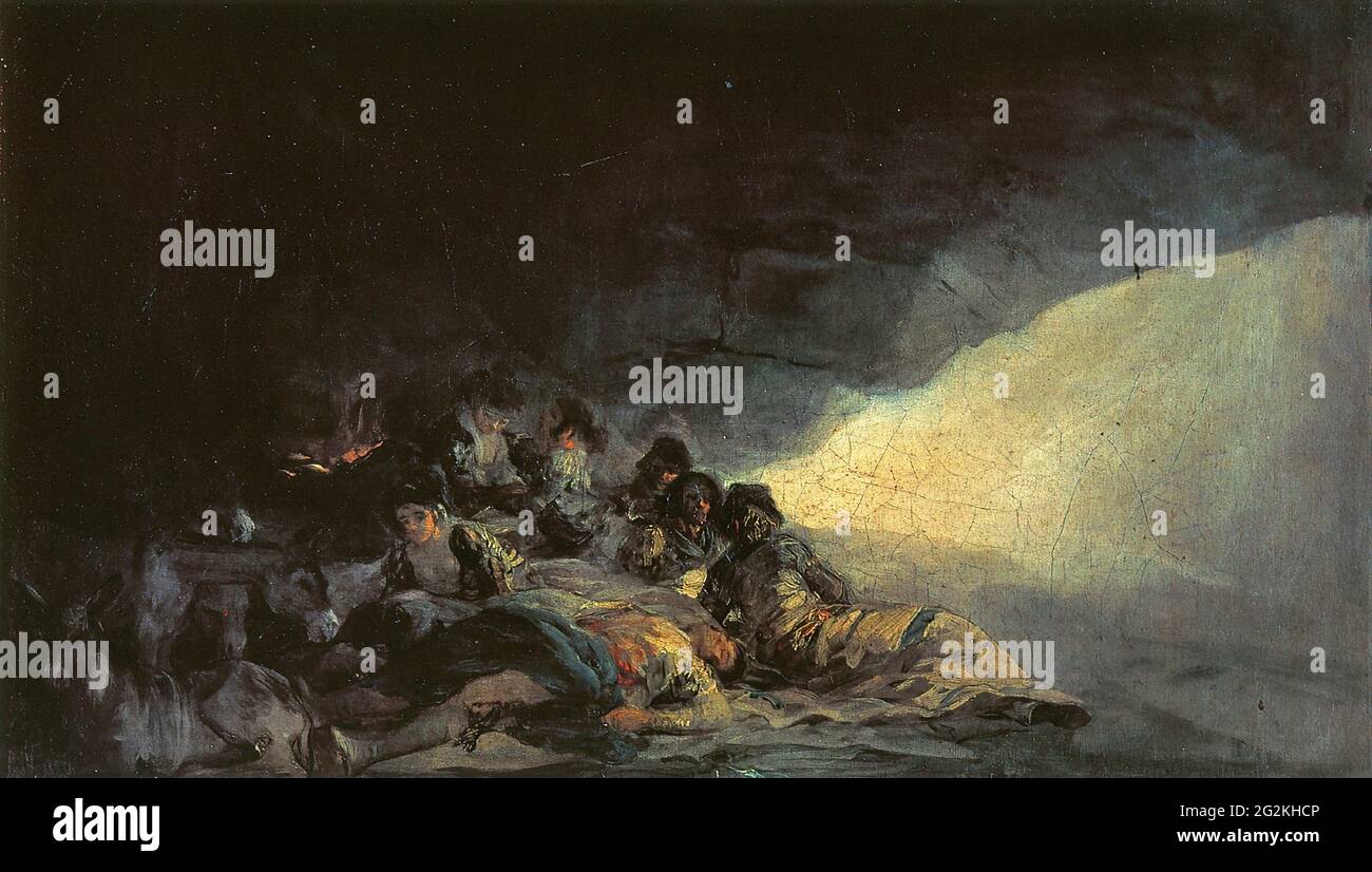 Francisco De Goya - Vagabonds Resting Cave 1800 Stock Photo - Alamy