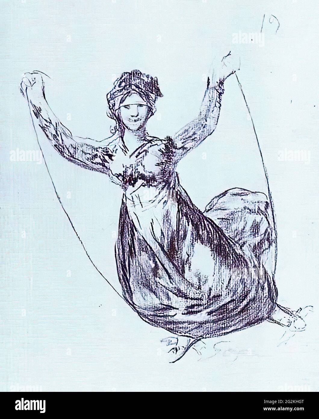 Francisco De Goya - Young Witch Flying with Rope Stock Photo - Alamy