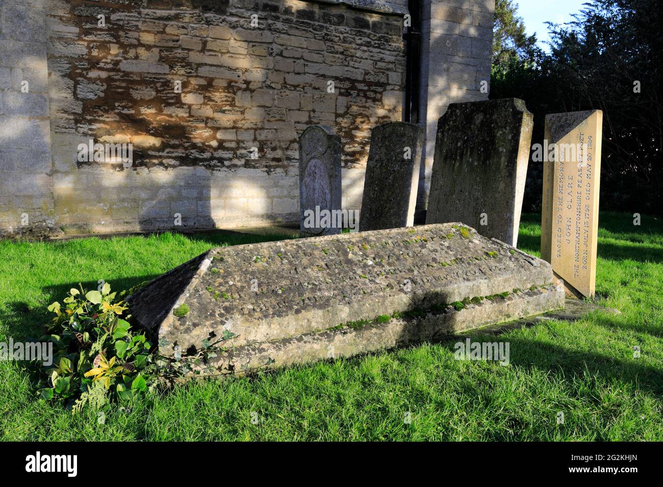 The grave of John Clare, the peoples poet, St Botolphs church, Helpston ...