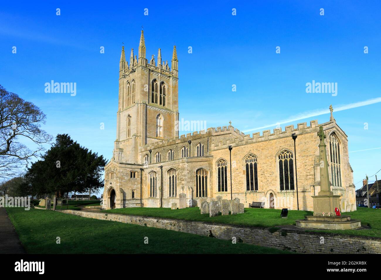 St Marys church, Titchmarsh village, Northamptonshire, England, UK ...