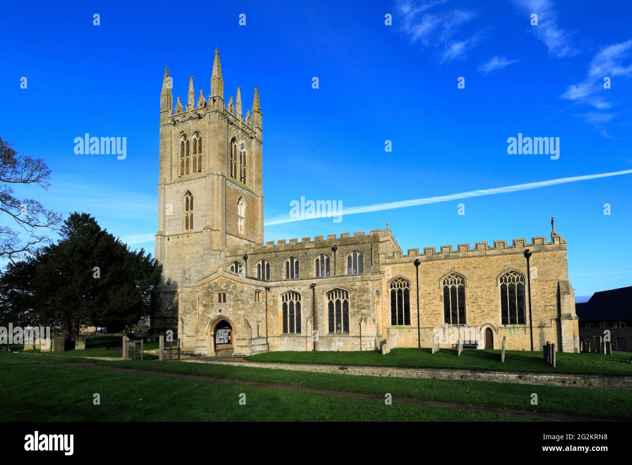 St Marys church, Titchmarsh village, Northamptonshire, England, UK ...