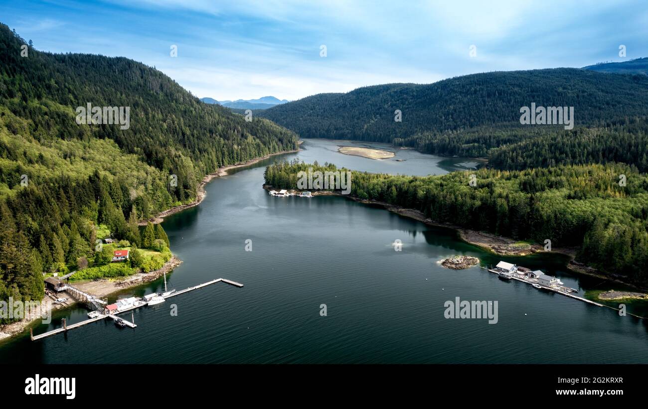 Aerial view of Lagoon Cove Marina in British Columbia, Canada Stock ...