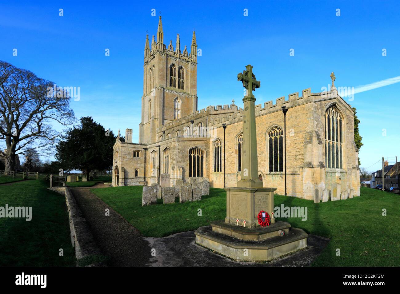 St Marys church, Titchmarsh village, Northamptonshire, England, UK ...