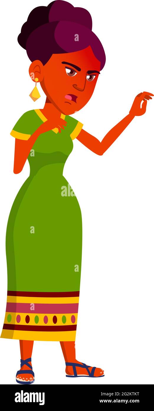 disappointed indian girl screaming at kids on playground cartoon vector ...