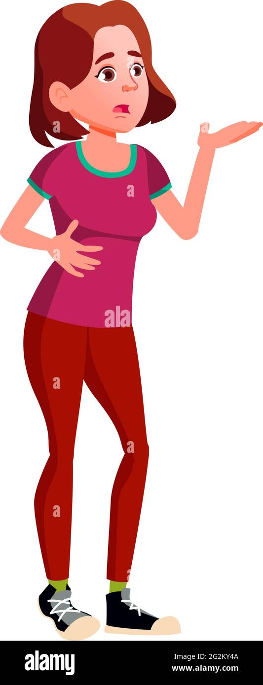 perplexed girl look at metro plan cartoon vector Stock Vector Image ...