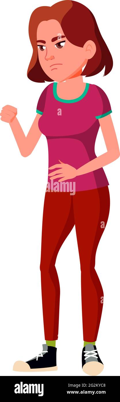 sad girl try to open house door cartoon vector Stock Vector Image & Art ...