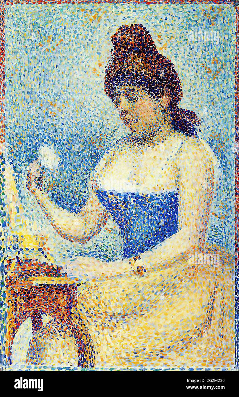 Georges Seurat - Study Young Woman Powdering Herself 1890 Stock Photo ...