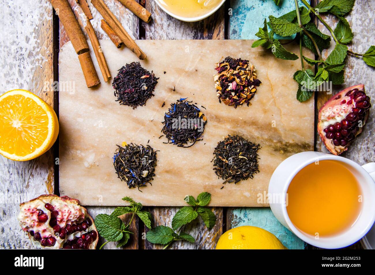 Assorted from different varieties of tea view from above Stock Photo ...