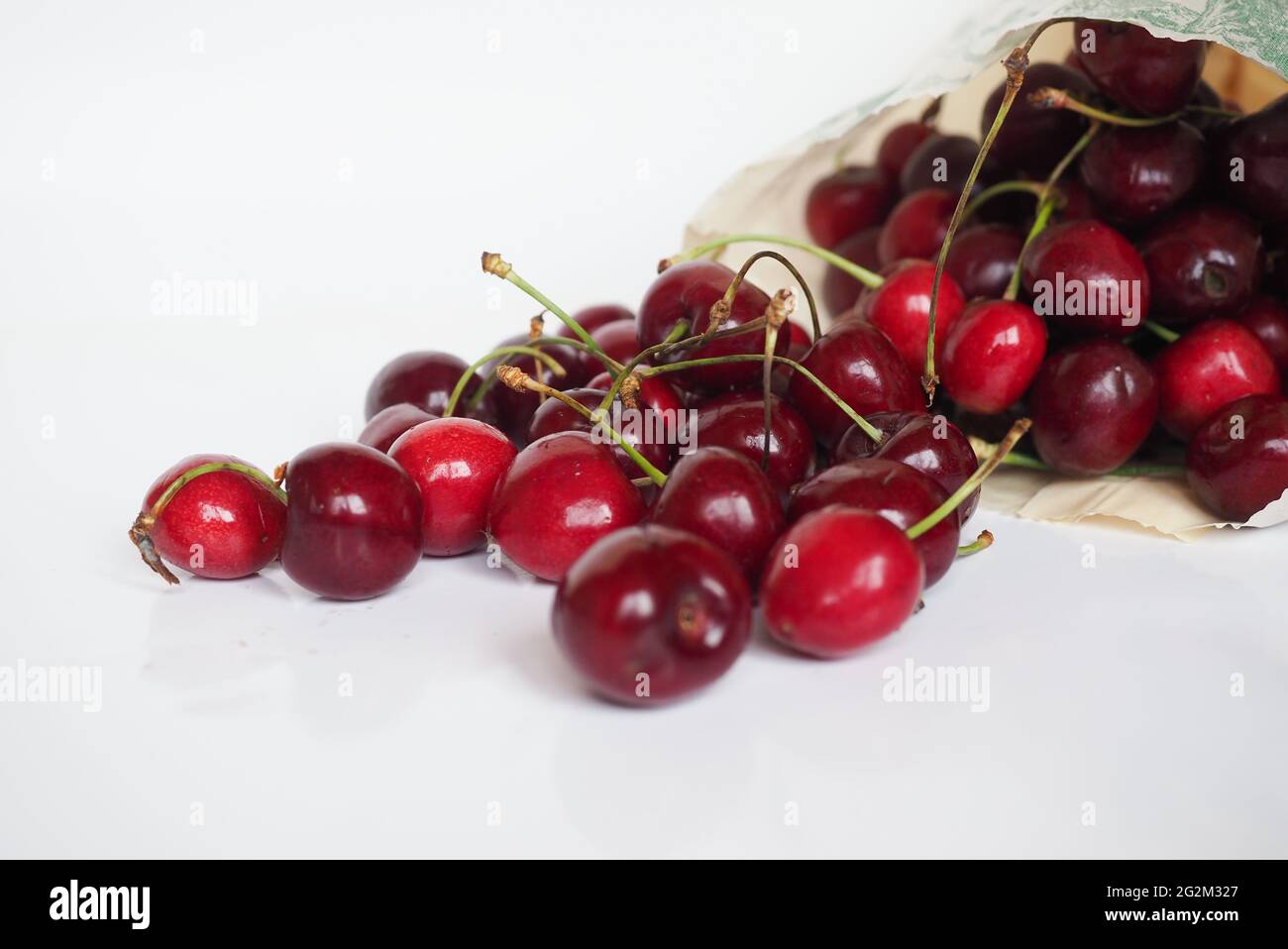 sweet cherry aka wild cherry or red cherry vegetarian fruit food Stock ...