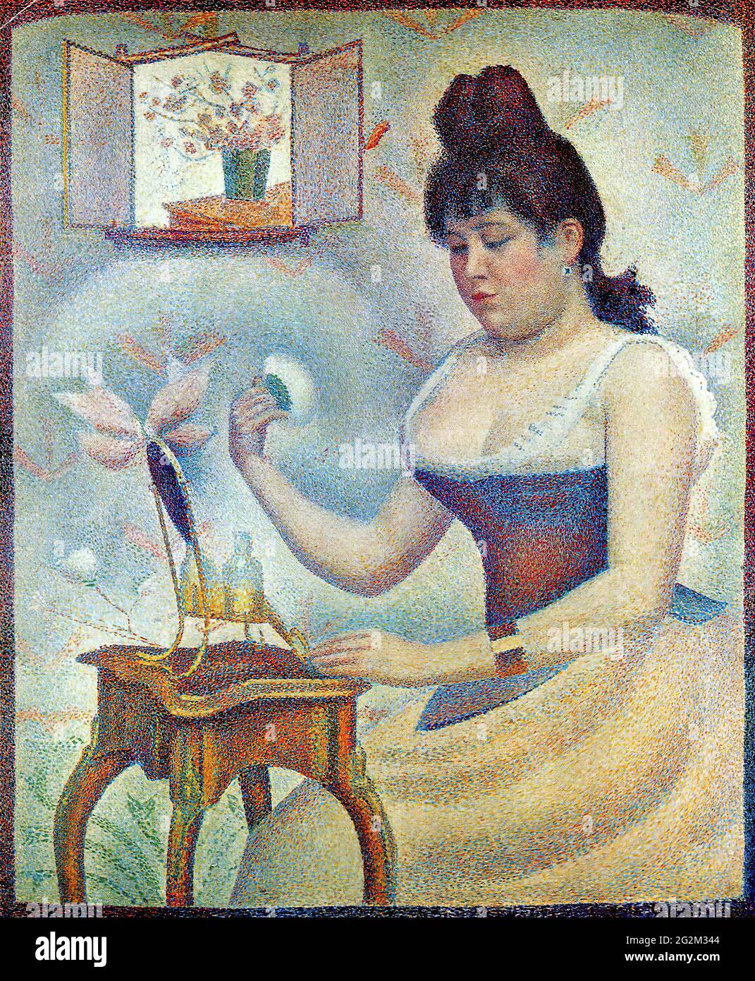 Georges Seurat - Young Woman Powdering Herself Stock Photo - Alamy