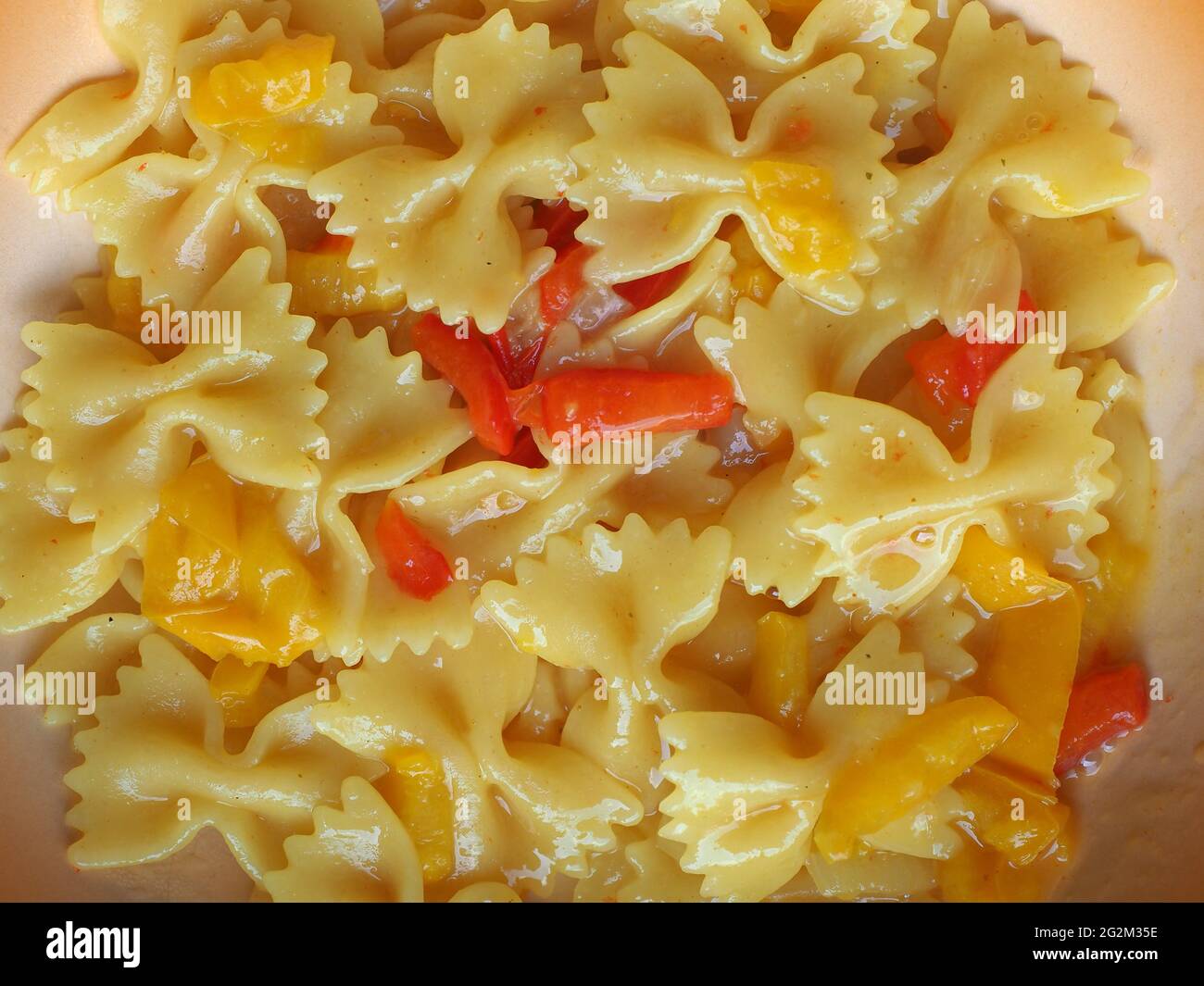 farfalle traditional Italian pasta food with peppers Stock Photo - Alamy