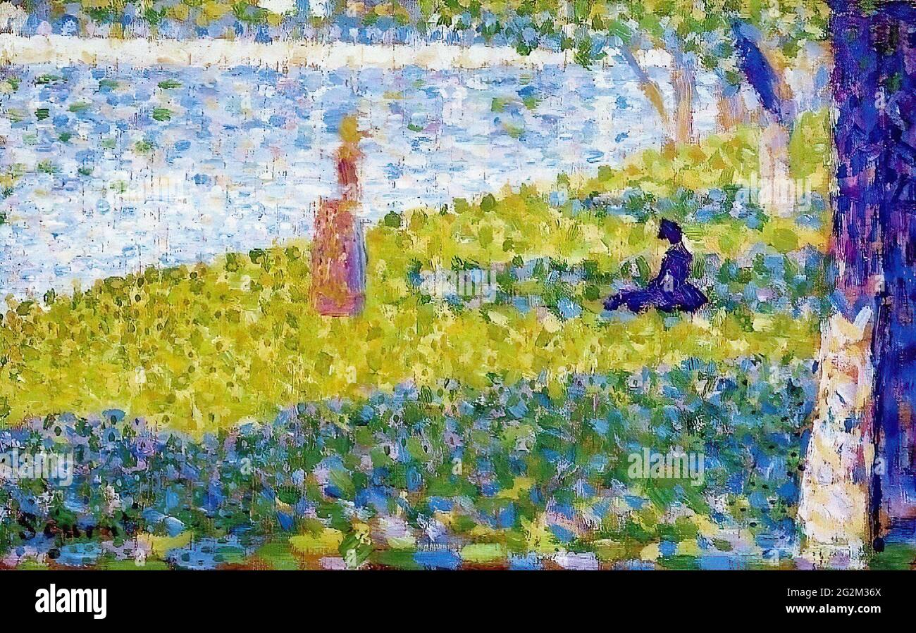 Georges Seurat - Women by Water 1884 Stock Photo - Alamy