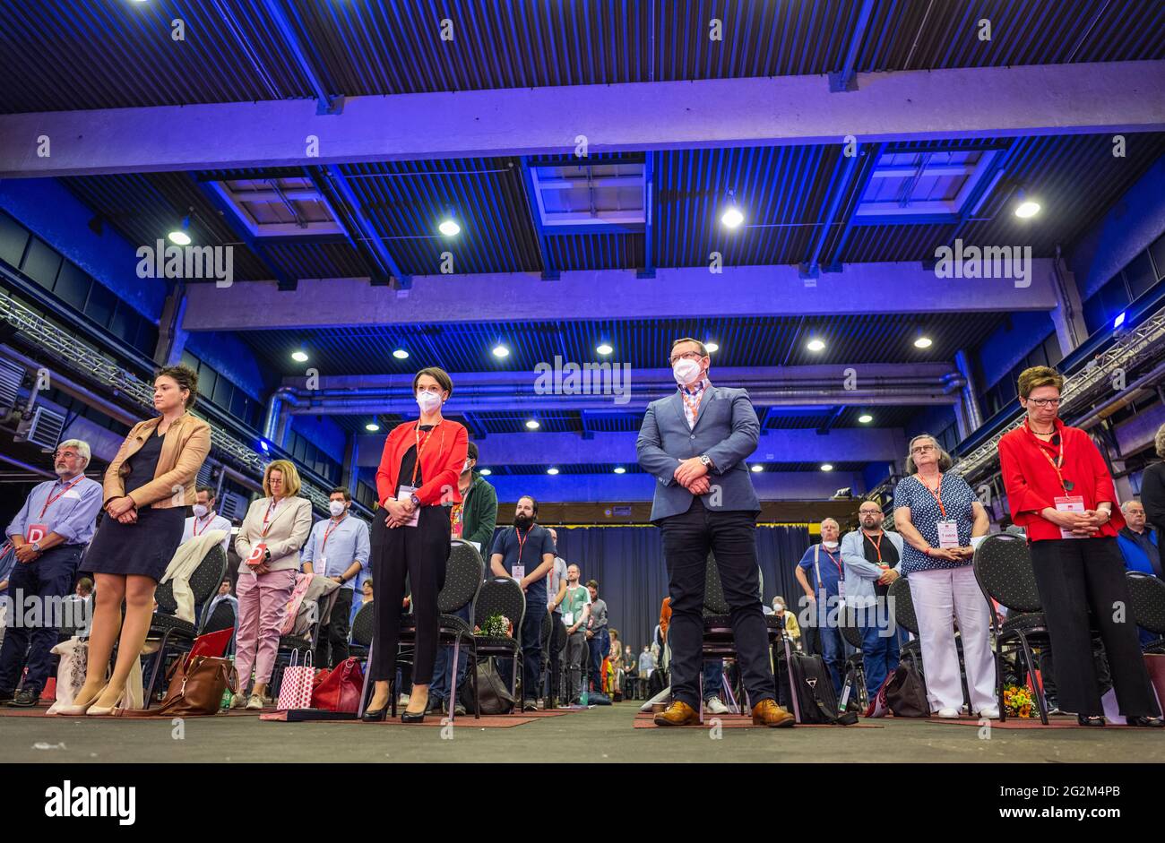 Delegates stand hi-res stock photography and images - Alamy
