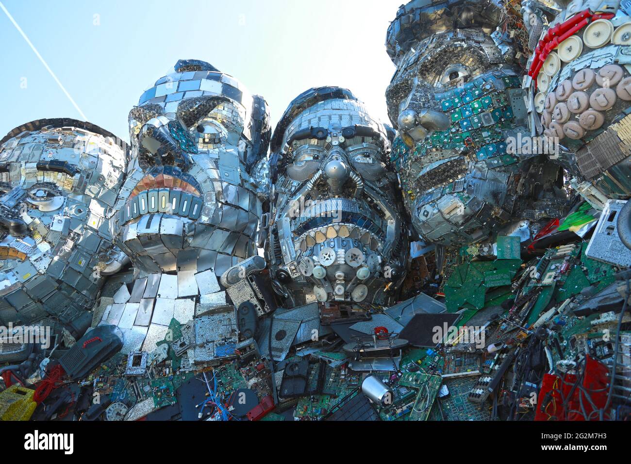Sandy Acres, Hayle, UK. 12th June, 2021. Mount Recycle More stands ...