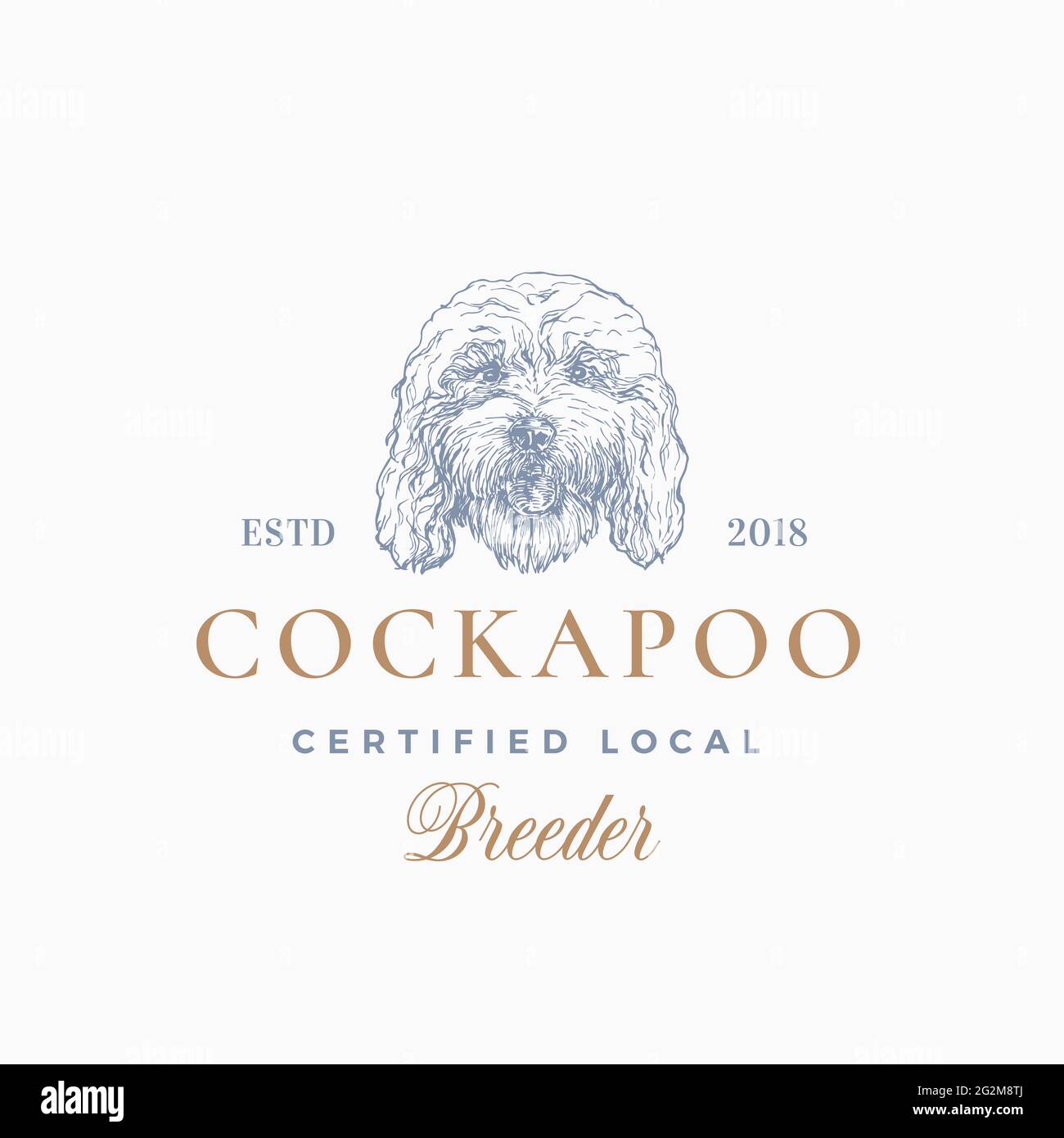 Dog Breeder Badge or Logo Template. Hand Drawn Cockapoo Breed Face ...