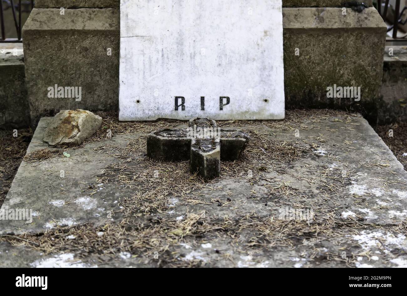 Detail of old burial crosses, tradition and death Stock Photo - Alamy