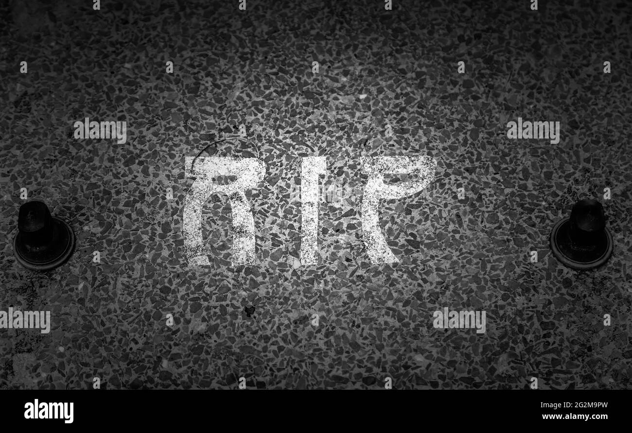 Dead sign detail, rest in peace Stock Photo - Alamy