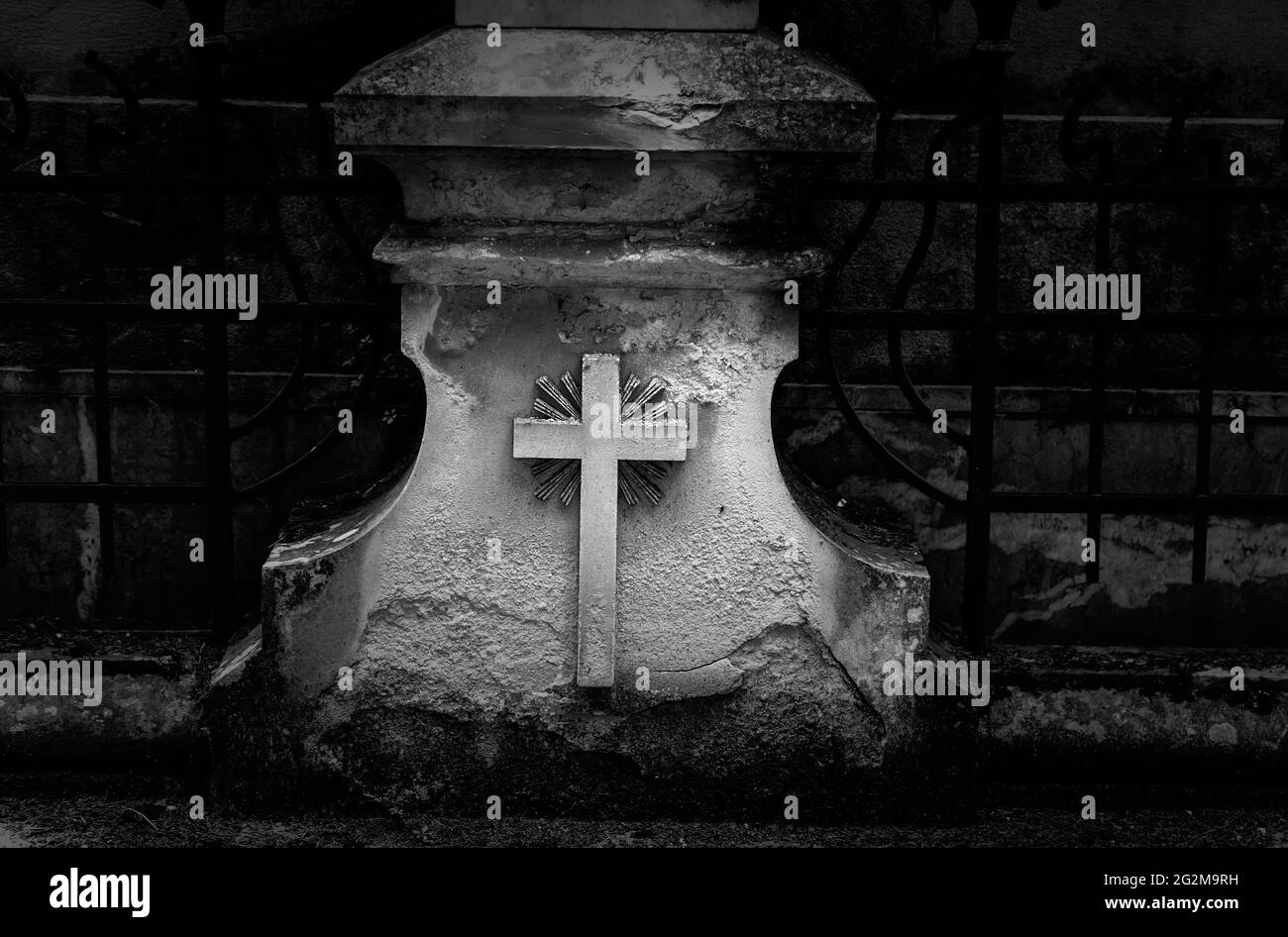 Detail of old burial crosses, tradition and death Stock Photo - Alamy