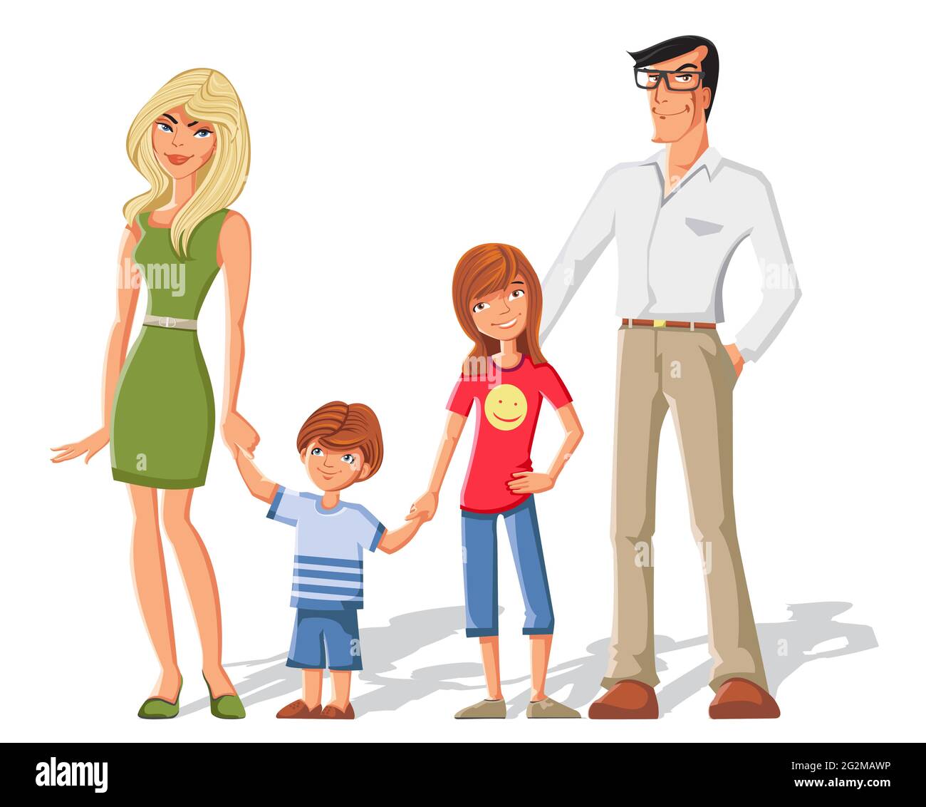 Four Members Family Stock Vector Images - Alamy
