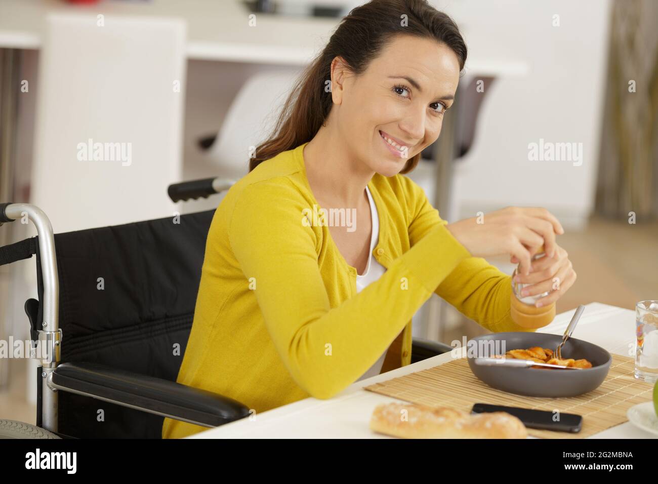 Disabled Woman Having A Meal At Home Stock Photo Alamy disabled-woman-having-a-meal-at-home-stock-photo-alamy