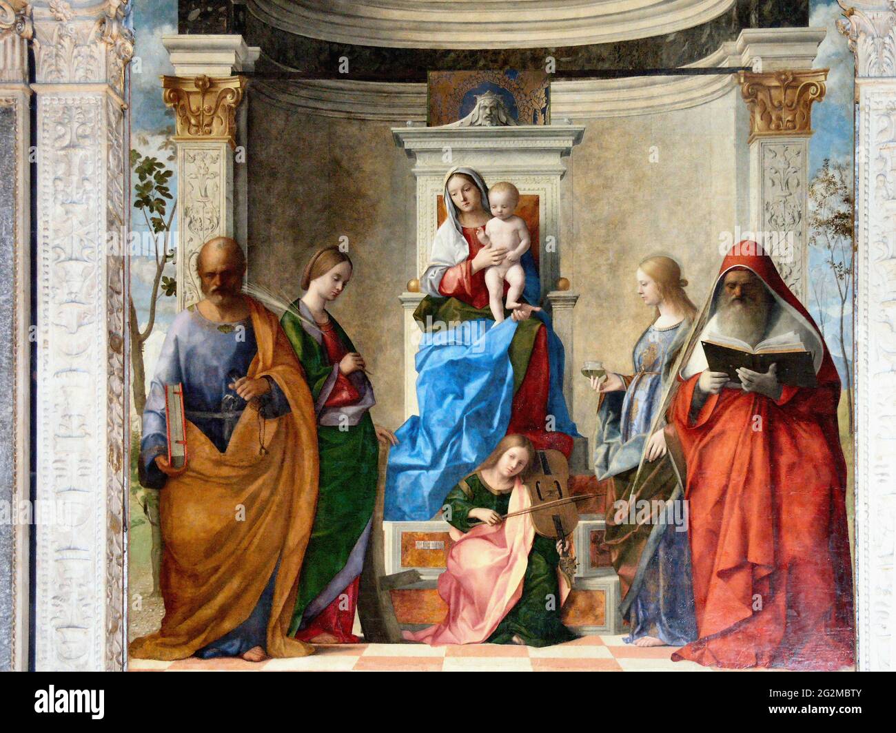Giovanni Bellini - Sacred Conversation 1490 Stock Photo - Alamy