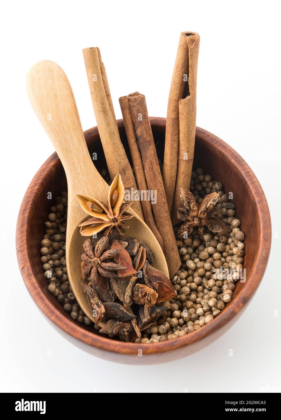 five-spice ingredient on white background Stock Photo - Alamy