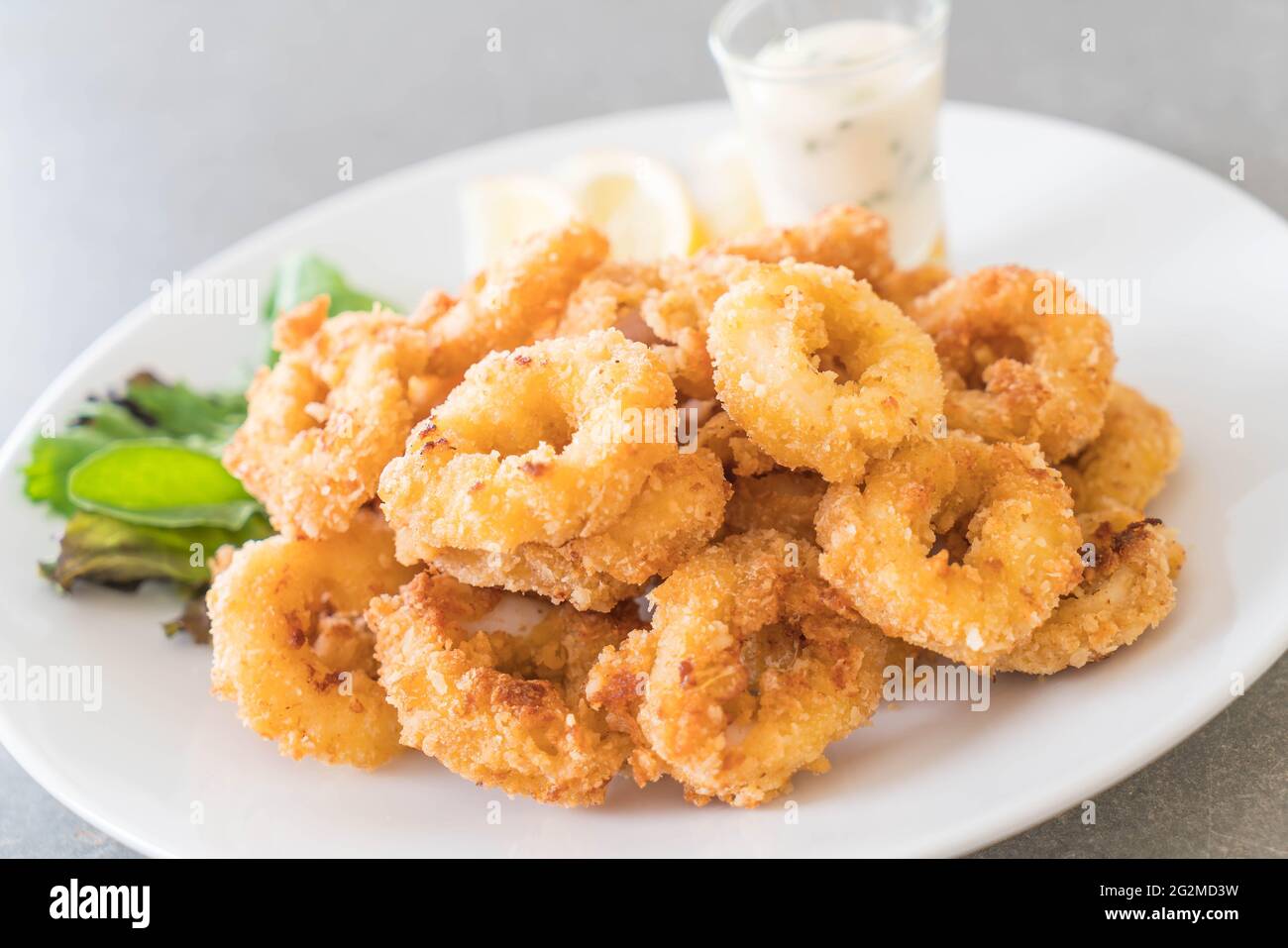 fried squid (calamari rings Stock Photo - Alamy