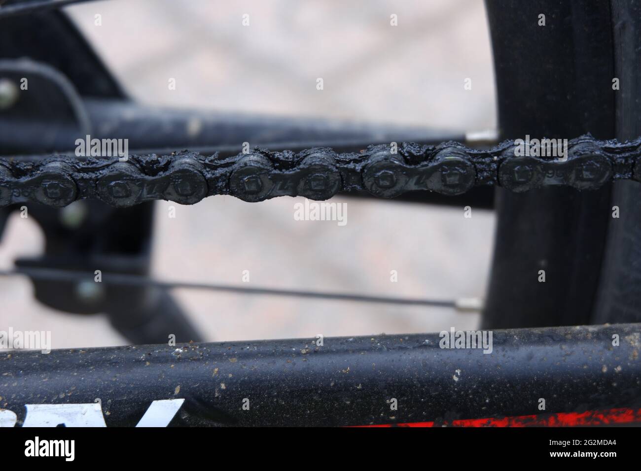 Dirty Bike Partial View outdoor Stock Photo - Alamy