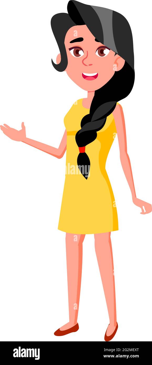 elegance young lady showing wardrobe with dress collection cartoon ...