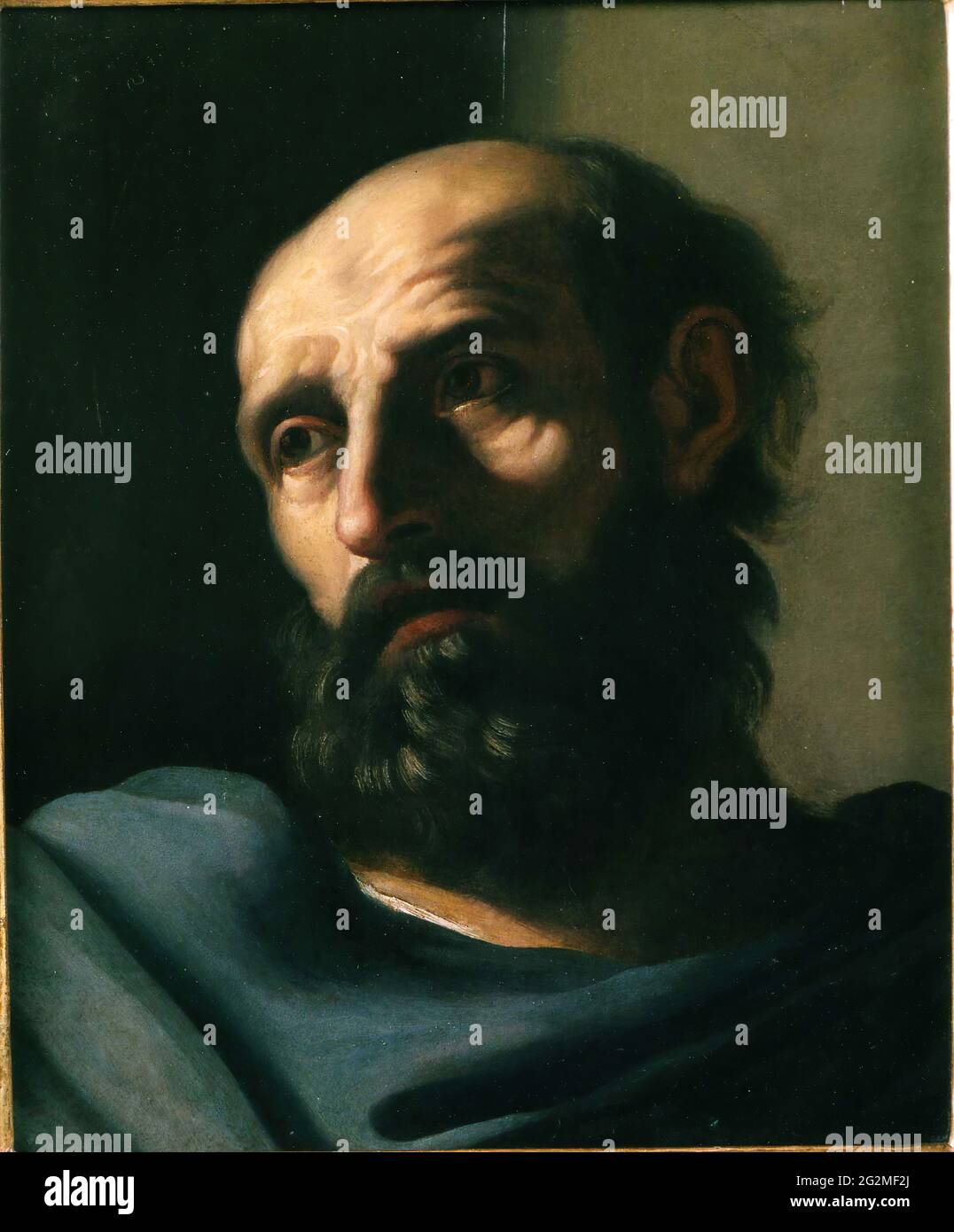 Giovanni Francesco Barbieri - Guercino - Portrait of a Saint Stock ...