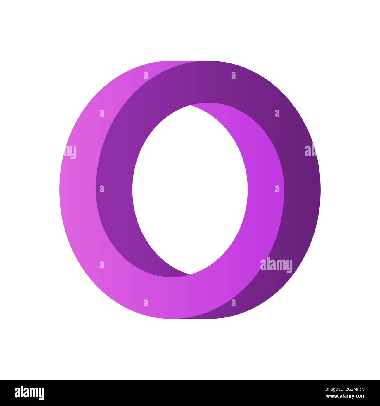 Impossible circle shape. Purple gradient infinite circular shape ...