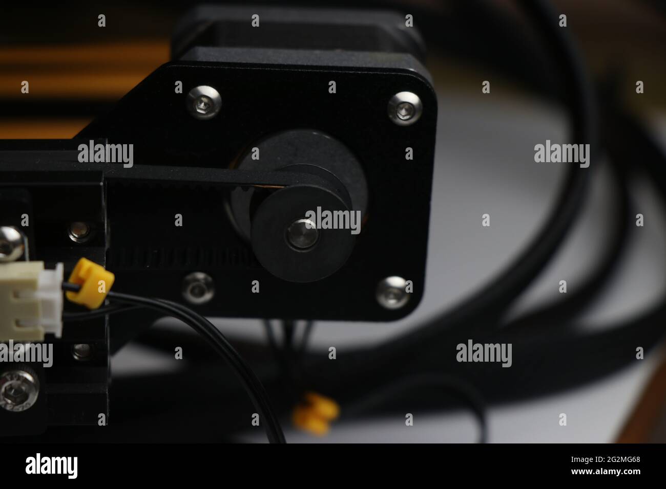 Printing bed movement of 3D Printer machine moves by stepper motor with ...