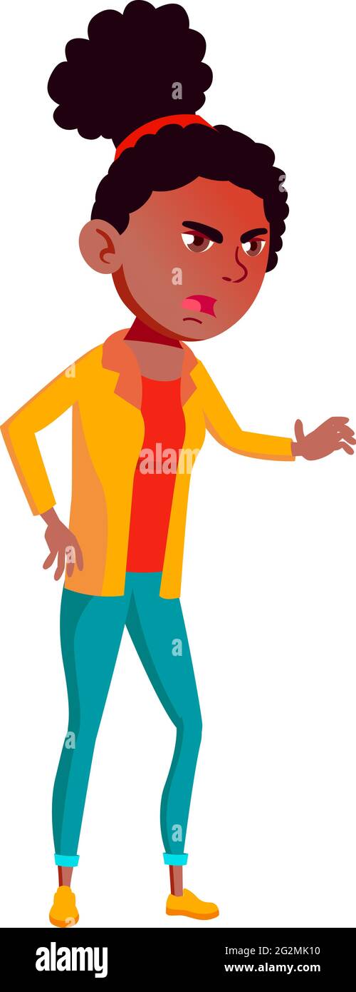 angry african girl pupil shouting at classmate on school backyard ...